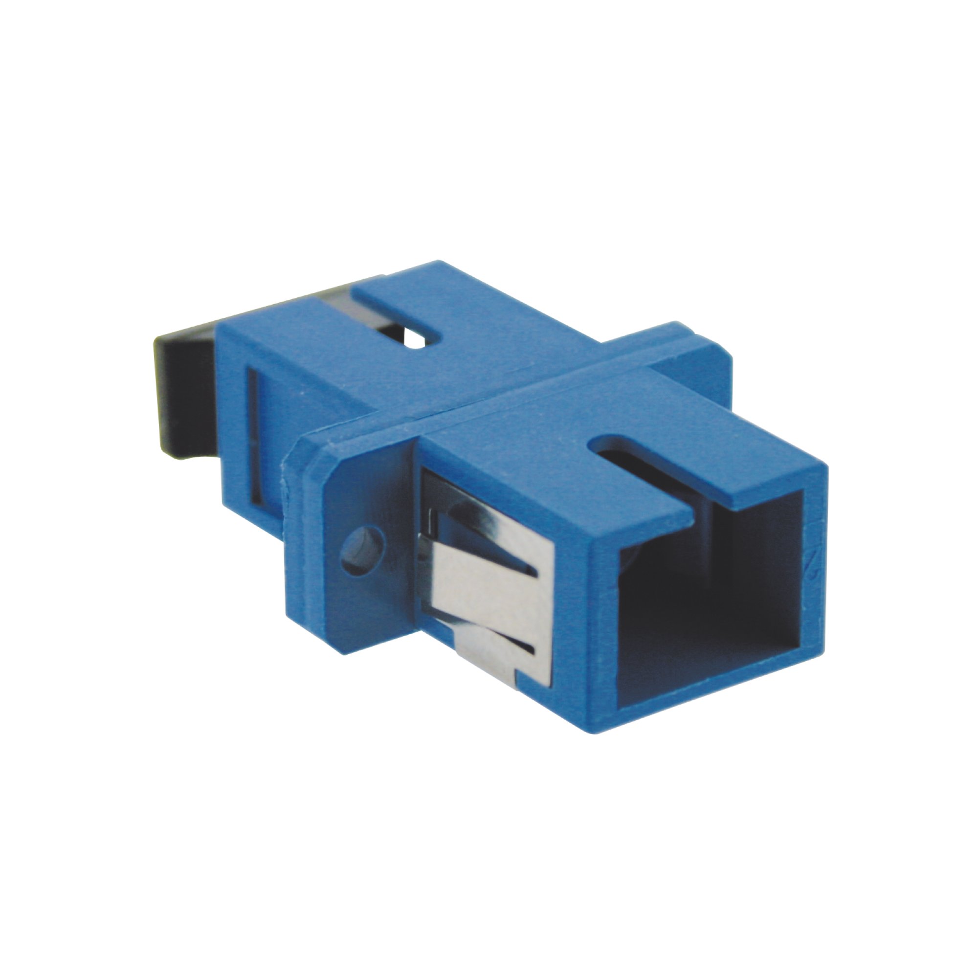 SC simplex singlemode adaptor, plastic body, blue colour, ceramic ...
