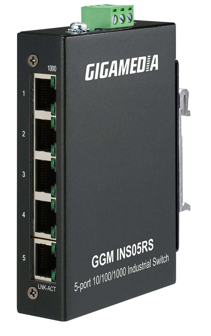 Switch Industriel non-manageable RAIL DIN 5 ports Gigabit - Gigamedia